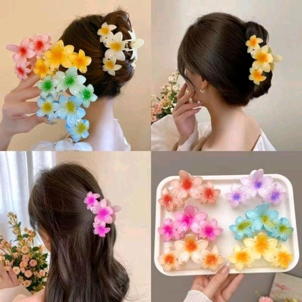 Jual 1 Lusin Jedai Rambut Bunga 3 Kamboja/12 Pcs Jepit Rambut Bunga 3 ...