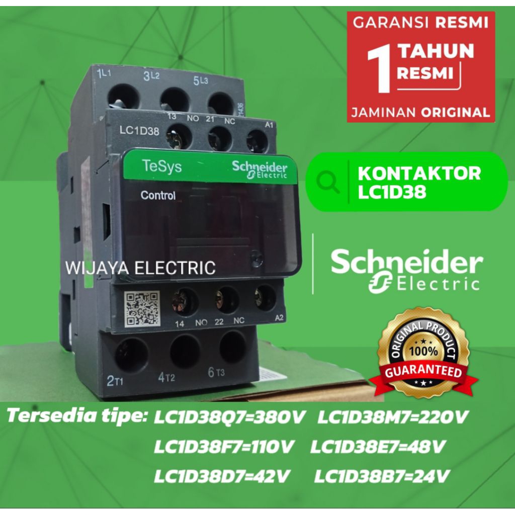 Jual Kontaktor Contactor Schneider Original LC1D38 LC1D38B7 LC1D 38B7 ...