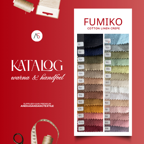 Jual katalog Fumiko Linen Crepe 100% katun by Aneka Sandang Textile ...