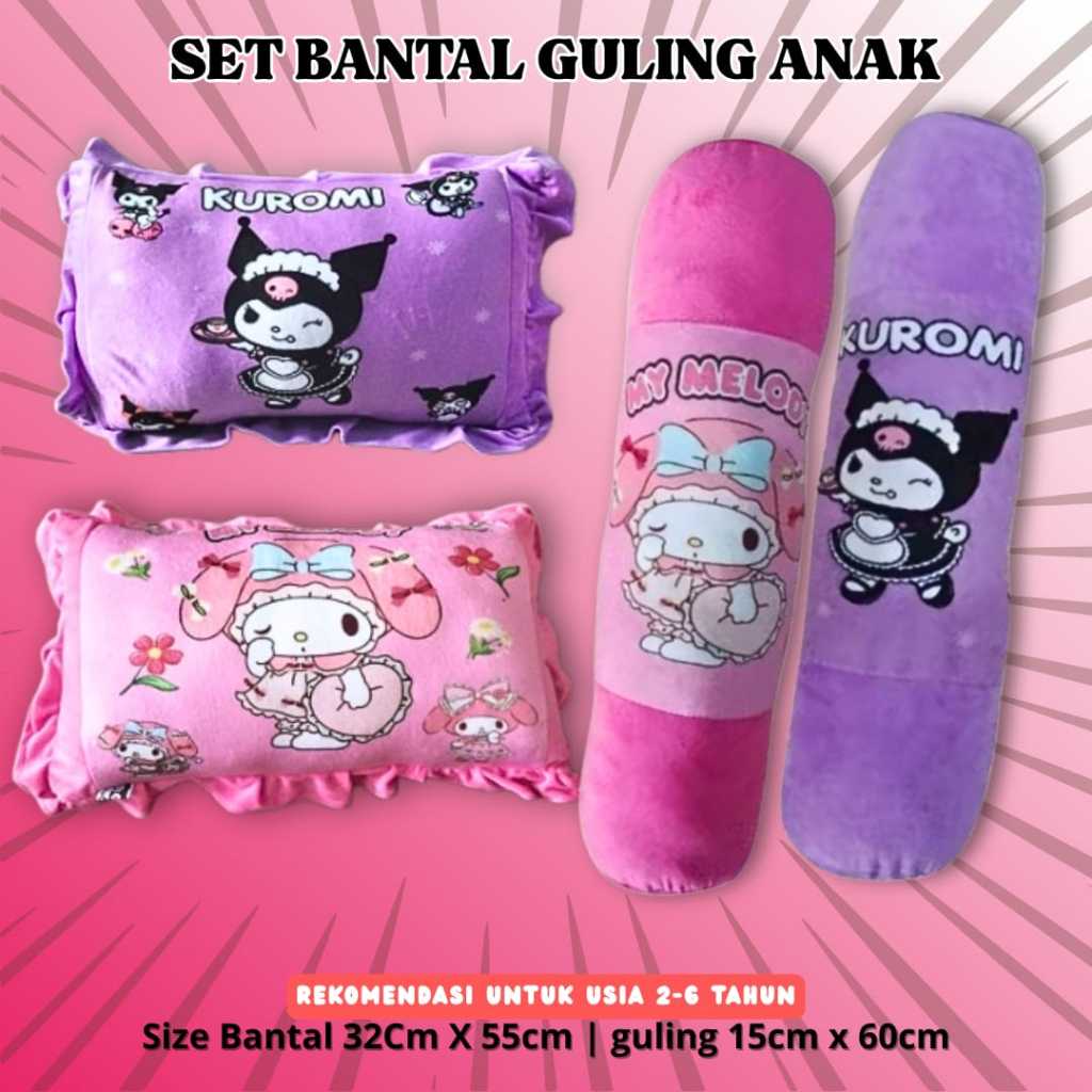 Jual Bantal guling anak balita set isi 2 biji bantal dan guling rumbai ...