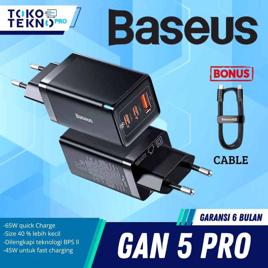 Jual Baseus GaN 5 Pro Kepala Charger HP 65W GaN Adaptor Fast Charging 4.0 3.0 AFC SCP TYPE C ...