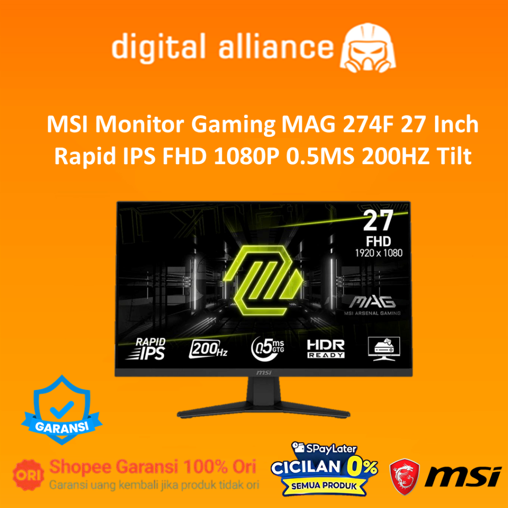 Jual MSI Monitor Gaming MAG 274F / MAG274F 27 Inch Rapid IPS FHD 1080P ...