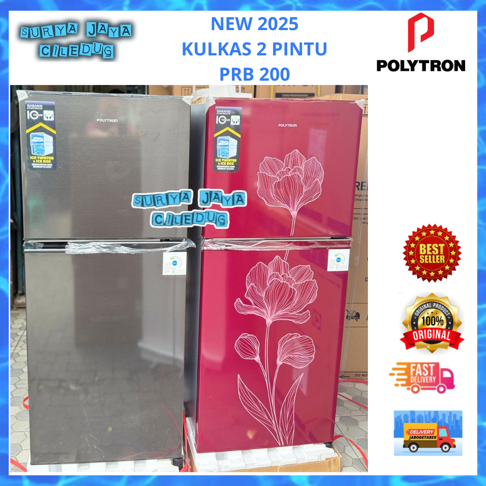 Jual KULKAS POLYTRON PRB-200, PRB200 2 PINTU MOTIF BUNGA - JABODETABEK ...
