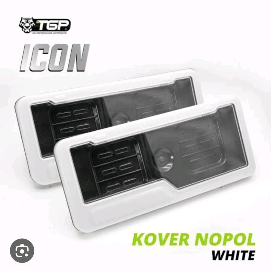 Jual cover plat nomor motor icon putih sepasang original tgp | Shopee ...