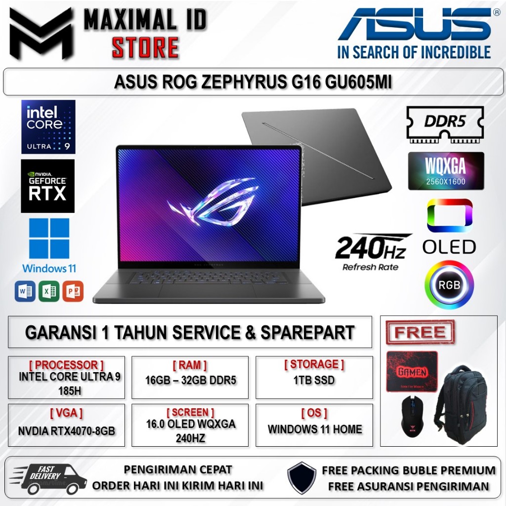 Jual Asus ROG Zephyrus G14 GA403UV AMD Ryzen 9 8945HS 16GB 1TB RTX4060 ...