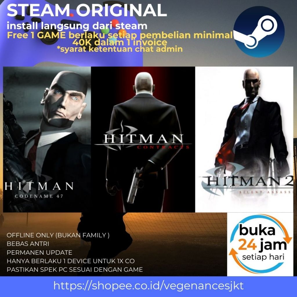 Jual Hitman: Codename 47 + Hitman: Contracts + Hitman 2: Silent ...
