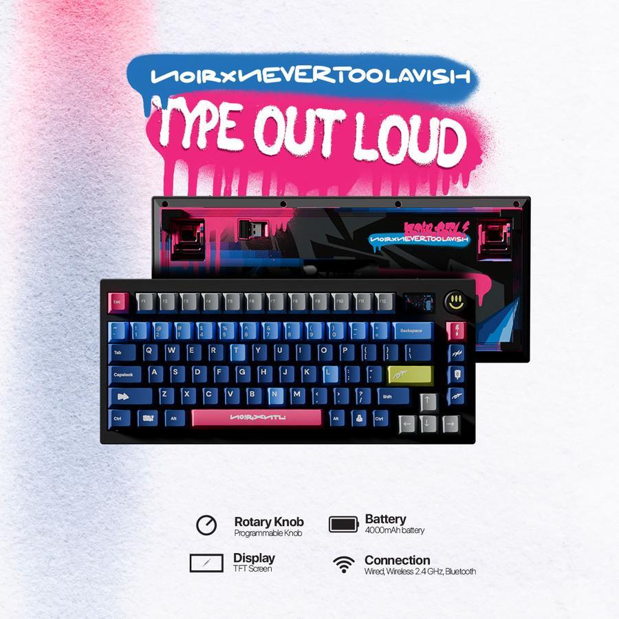 Jual Noir Timeless82 V2 x Nevertoolavish Type Out Loud 75% Wireless ...