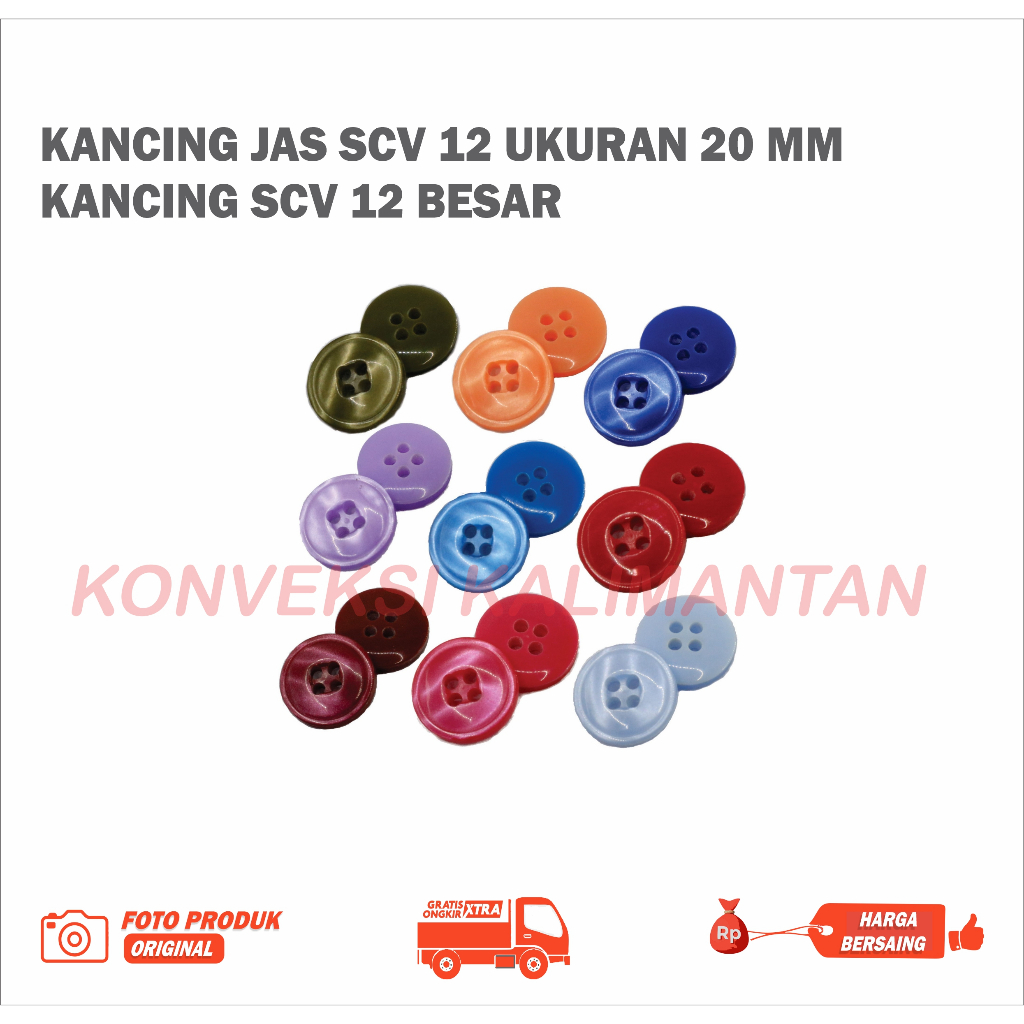 Jual Kancing SCV 12 Besar 20 MM / Kancing jas / Kancing Baju / Kancing ...