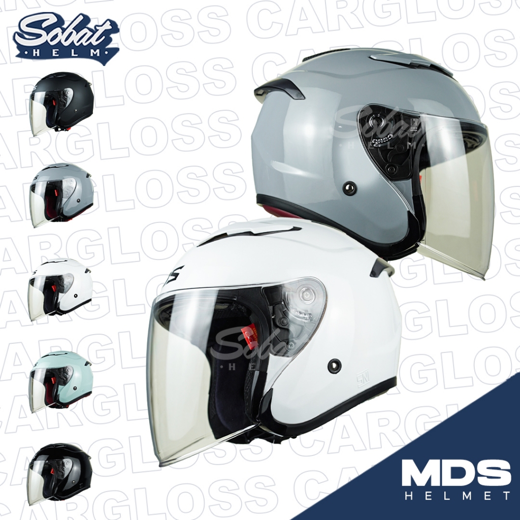 Jual SOBATHELM Helm MDS VOLTUS SOLID Helm Half Face SNI | Shopee Indonesia