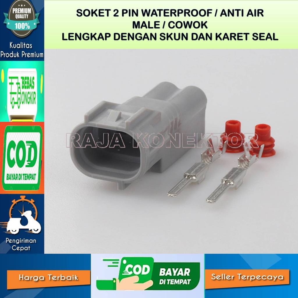 Jual SOKET 2 PIN WATERPROOF- SOCKET 2 PIN WATERPROOF-SOKET 2 PIN ...
