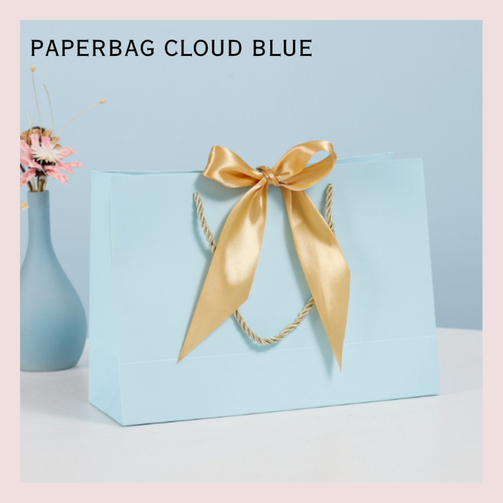 Jual Free Pita Paper Bag Cloud Blue Biru Kantong Kado Bingkisan Hadiah ...