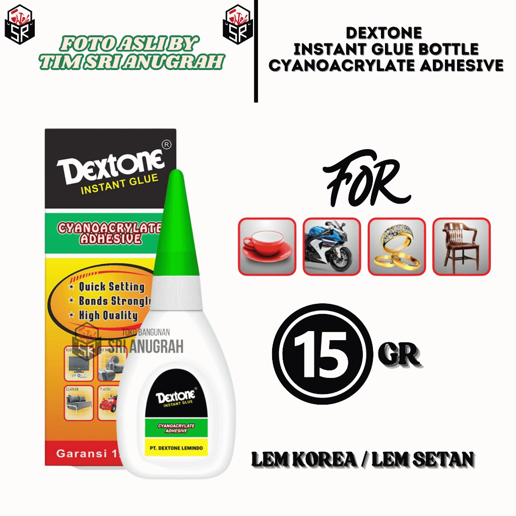 Jual Dextone Instant Glue Bottle Lem Instant Korea Serbaguna 15GR | Shopee Indonesia