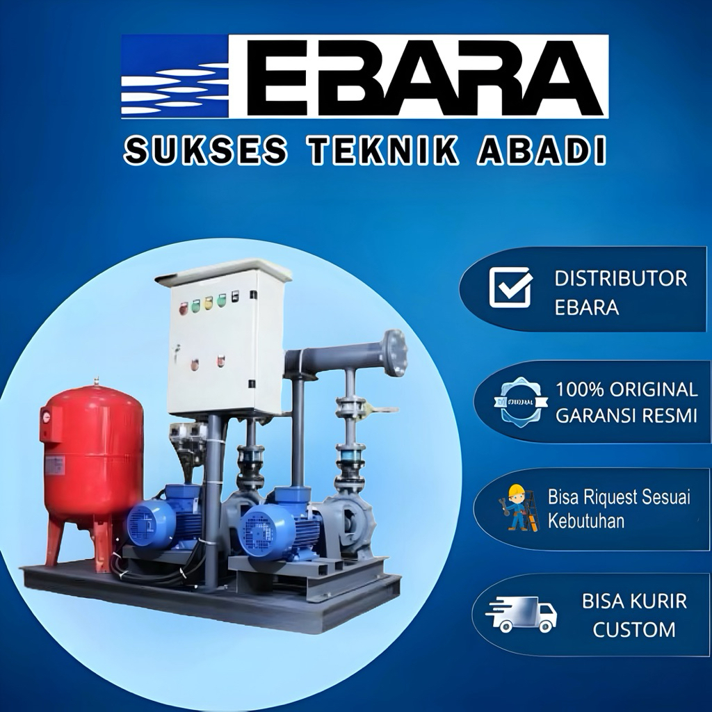 Jual Pompa Booster EBARA 50x40 FSHA 4kw 5.5hp 3phase 380v 2Unit Pompa ...