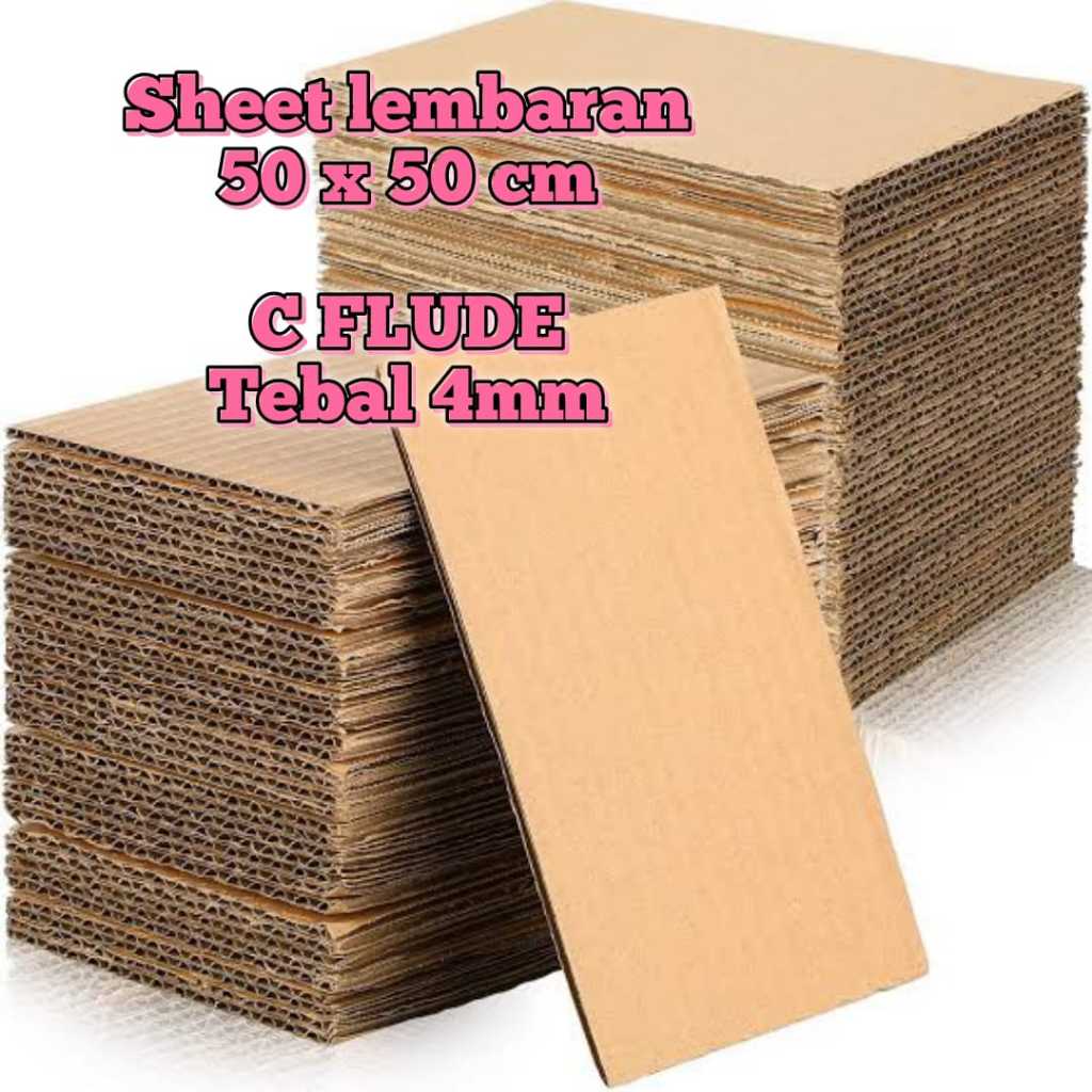 Jual KARDUS SHEET LEMBARAN 50 X 50 CM POLOS TEBAL 4MM C-FLUDE 50X50 CM ...