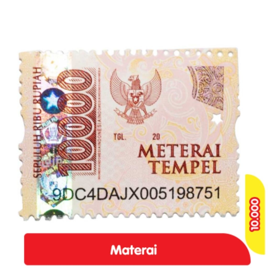 Jual Meterai Tempel 10000 Rupiah Asli untuk Dokumen Resmi | Shopee Indonesia