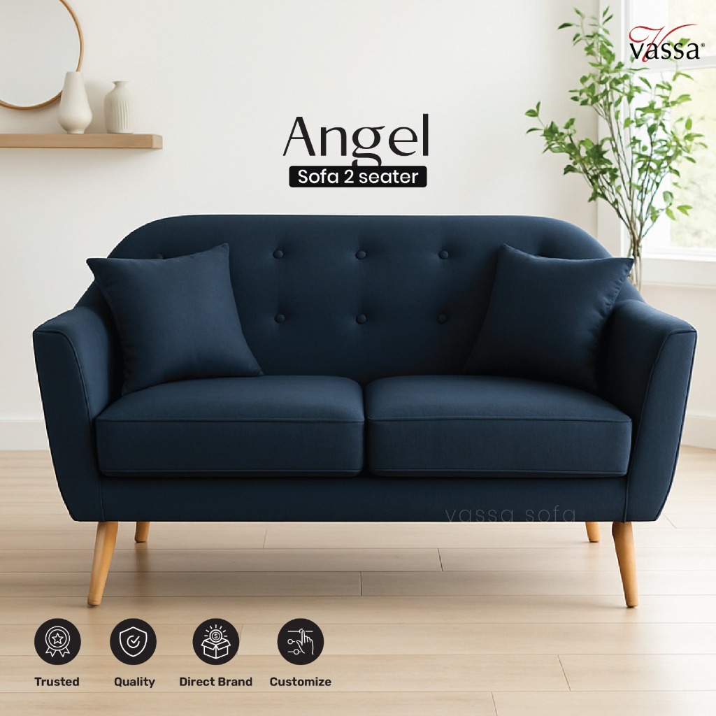 Jual Sofa Angel 2 Dudukan by Vassa Sofa - Sofa 2 Seater | Shopee Indonesia