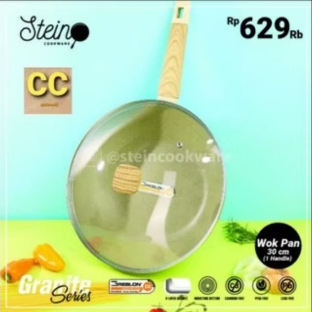 Jual STEINCOOKWARE WOK 30CM PANCI STEIN WOKPAN GRANITE SERIES ORI WOK ...