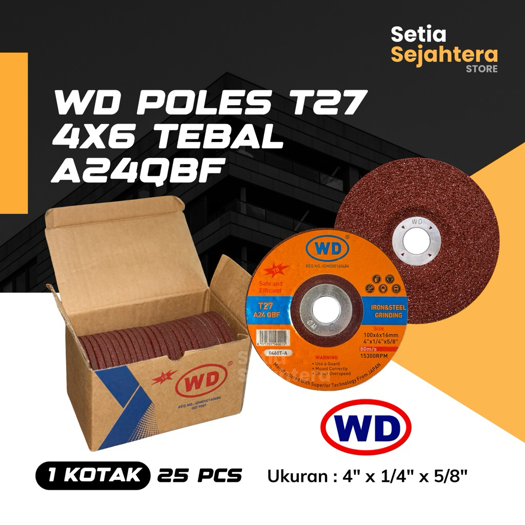 Jual WD Batu Poles Asah Gerinda 4 x 6 TEBAL 100 x 6 x 16 mm - 1 kotak ...