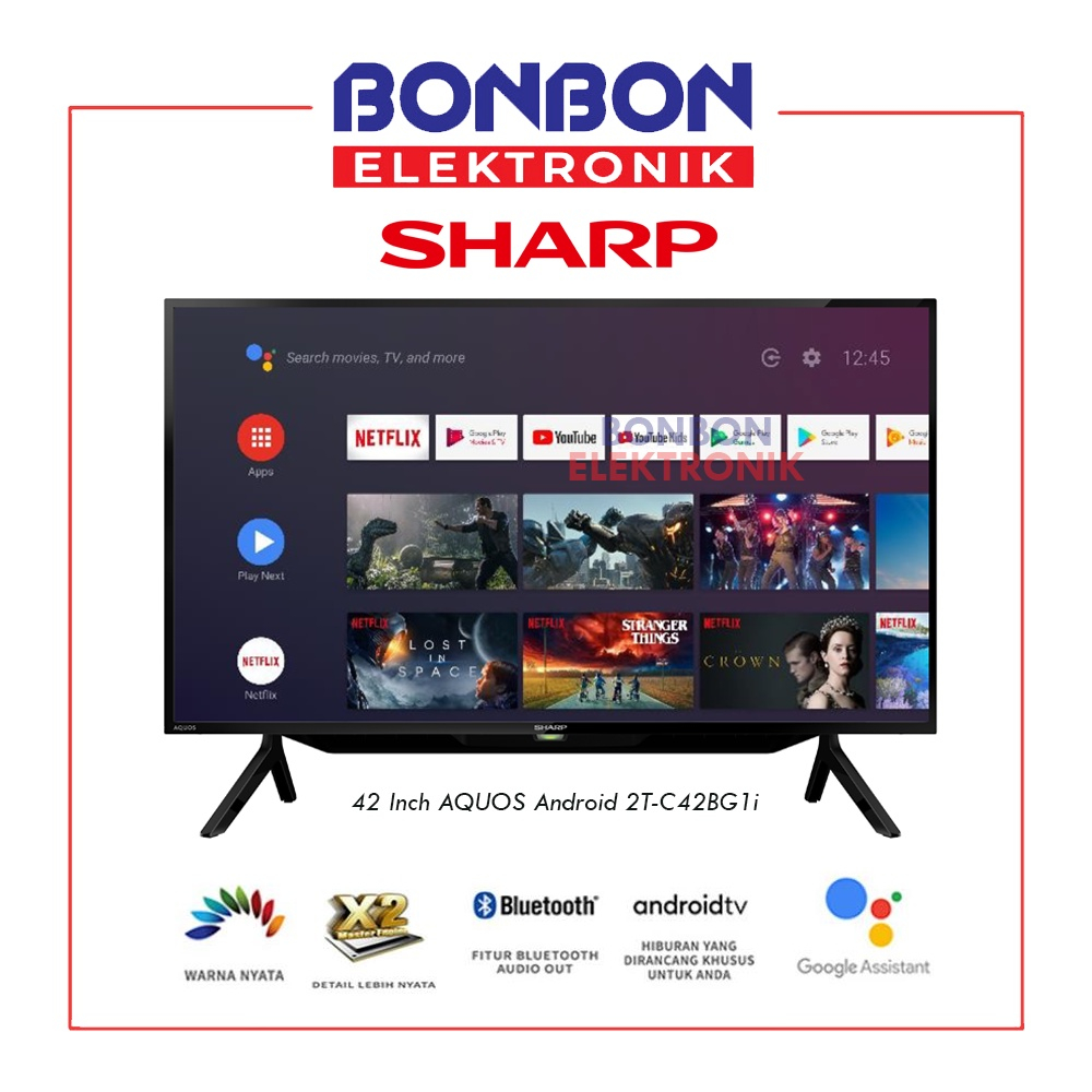 Jual Sharp LED TV 43 Inch AQUOS Google TV 2TC43GH3000i / 2T-C43GH3000I Chromecast Youtube ...