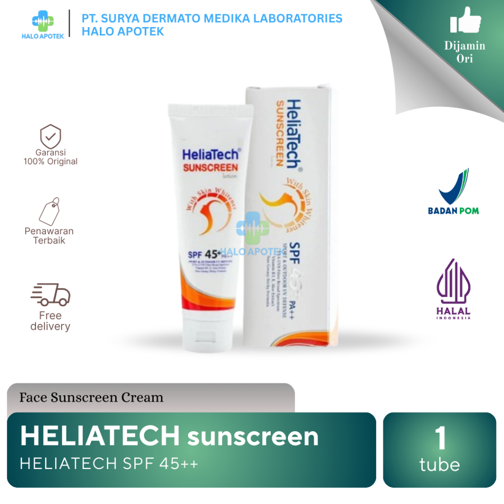 Jual Heliatech Sunscreen Lotion Spf 45+ | Sport & Outdoor UV Defense ...