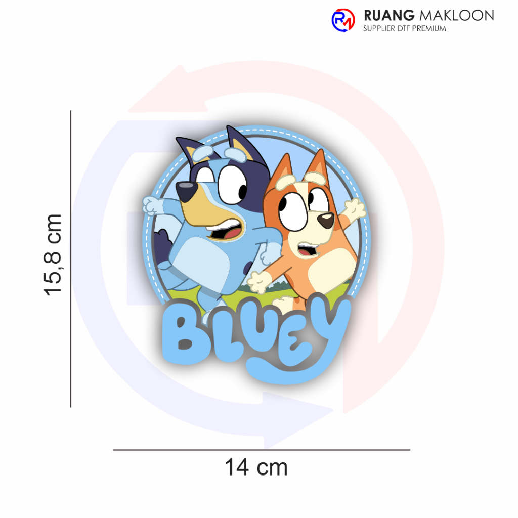 Jual Sablon Setrika Sablon DTF Satuan A5 BLUEY - SIAP PRESS | Shopee ...