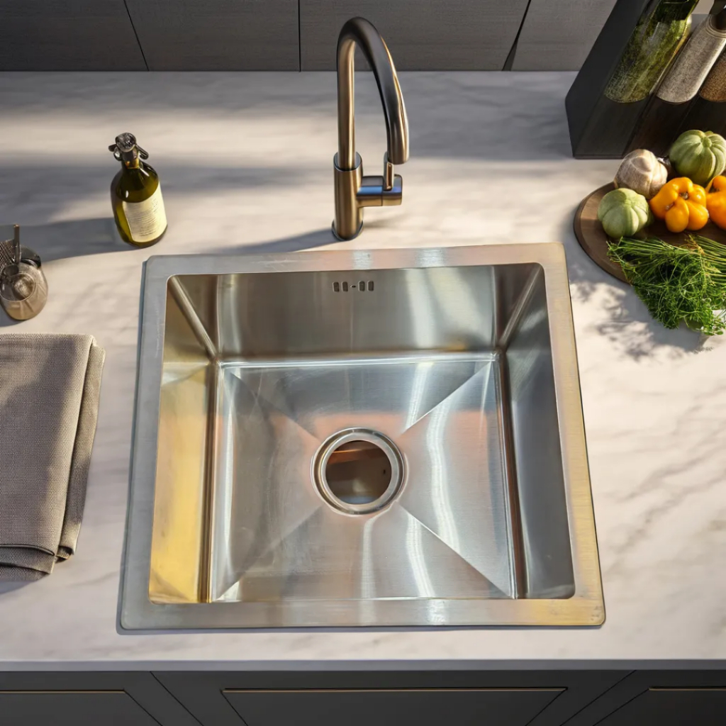 Jual Kitchen Sink Undermount 4545 Stainless Bak Cuci Piring 1 Lubang 45x45 Kotak Stainless Stell ...