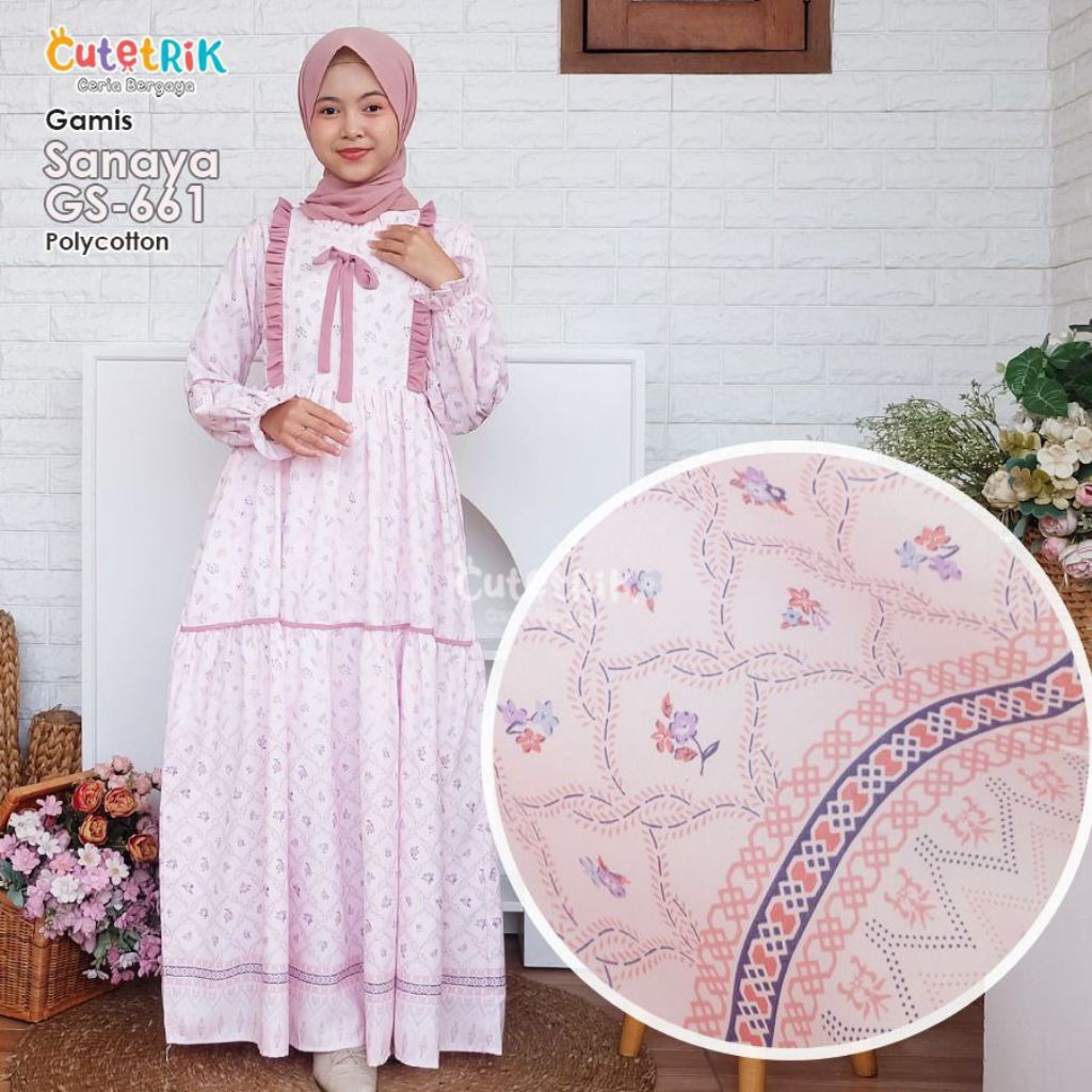 Jual NEW ARRIVAL - CUTETRIK GAMIS ANAK PEREMPUAN NEMA AZNA MOTIF BUNGA ...