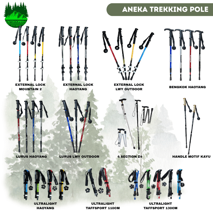 Jual TaffSPORT ANEKA TONGKAT GUNUNG TRACKING POOL ULTRALIGHT TONGKAT ...