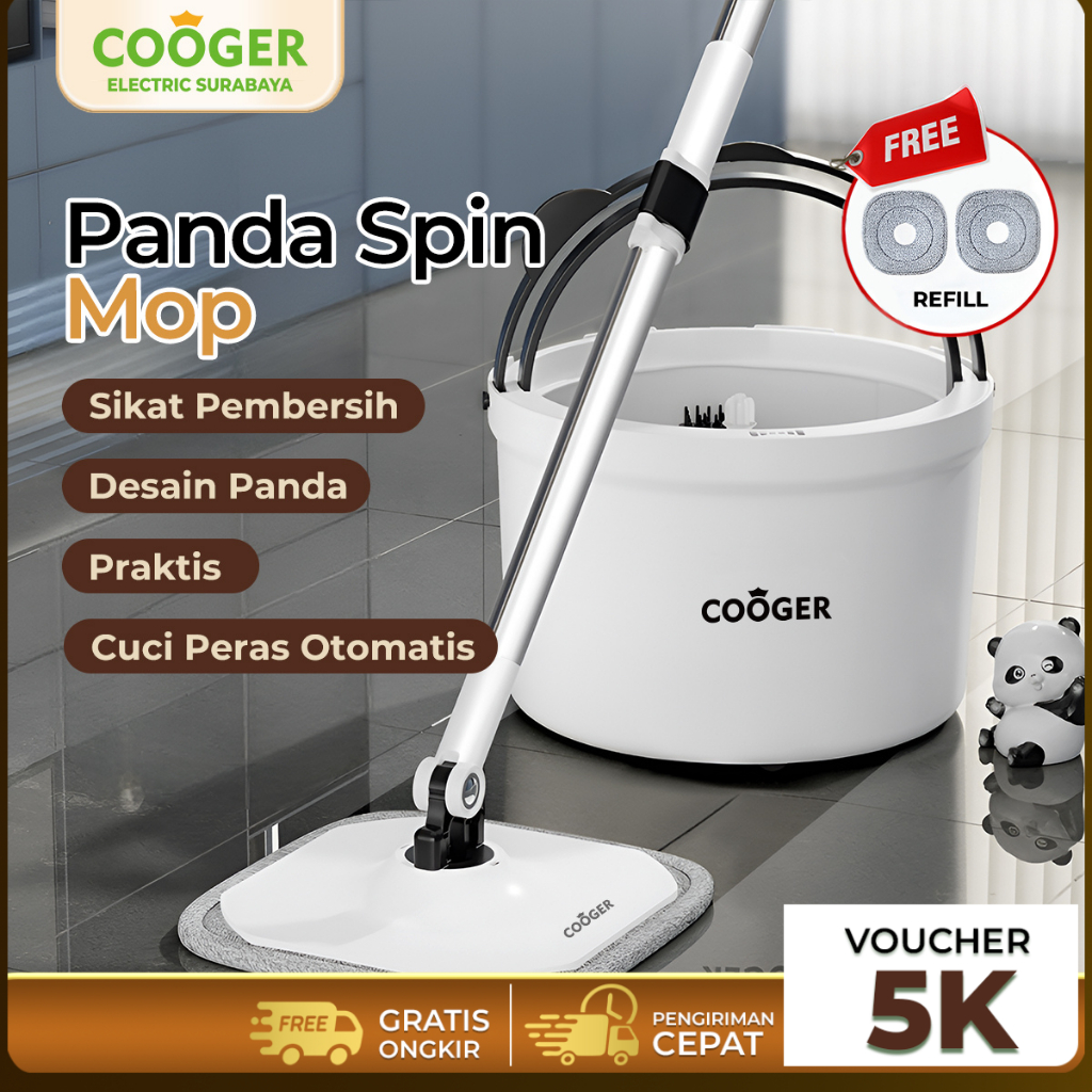 Jual COOGER Alat Pel Lantai 2in1 Putar Single Bucket Bentuk Panda ...