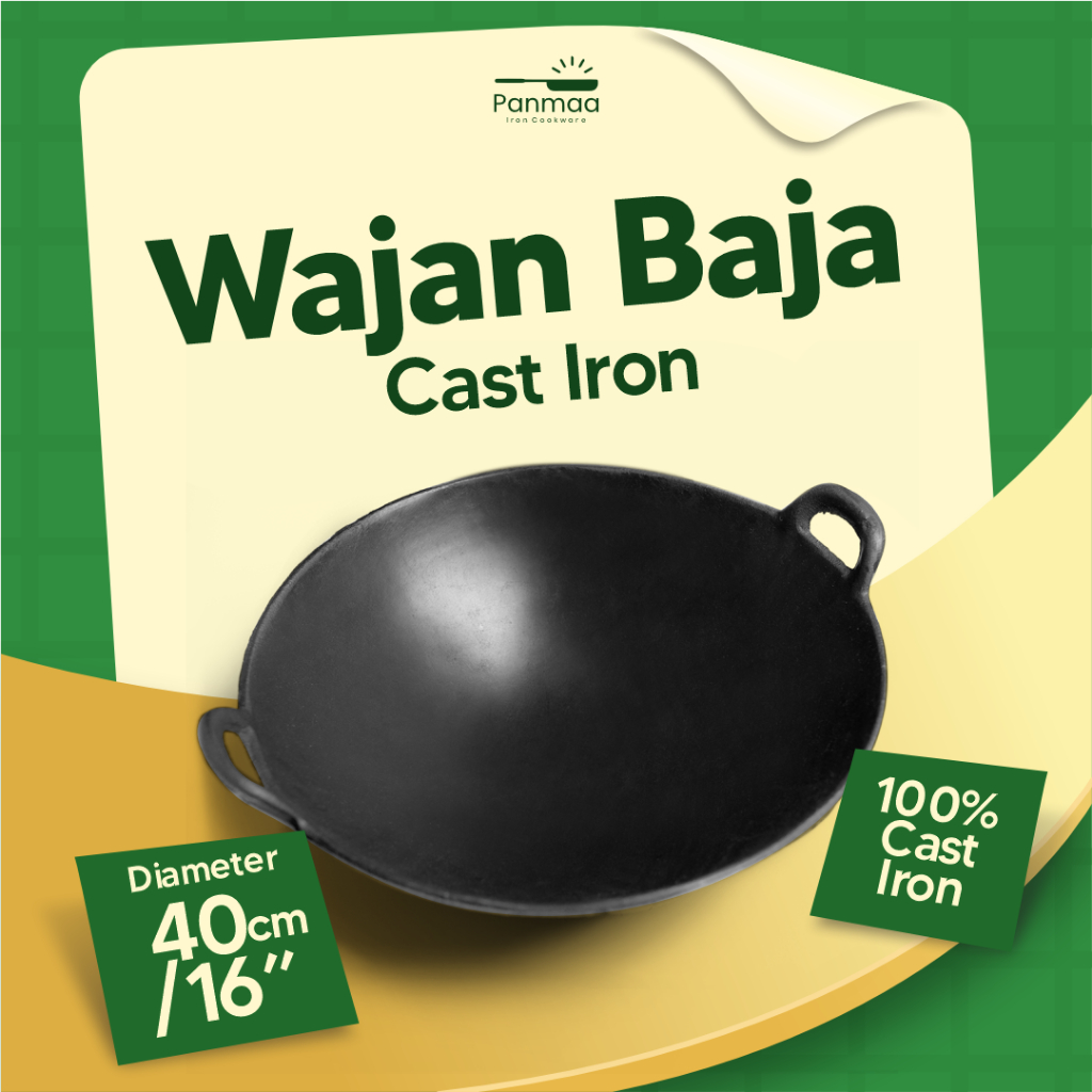 Jual Wajan Cast Iron/Wok / Wajan Baja / Wajan Besi Cor Anti Lengket ...