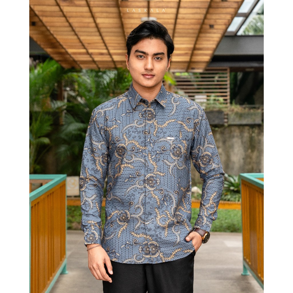 Jual Laskala Batik Premium Hanggara Kemeja Batik Pria Slimfit Lengan ...