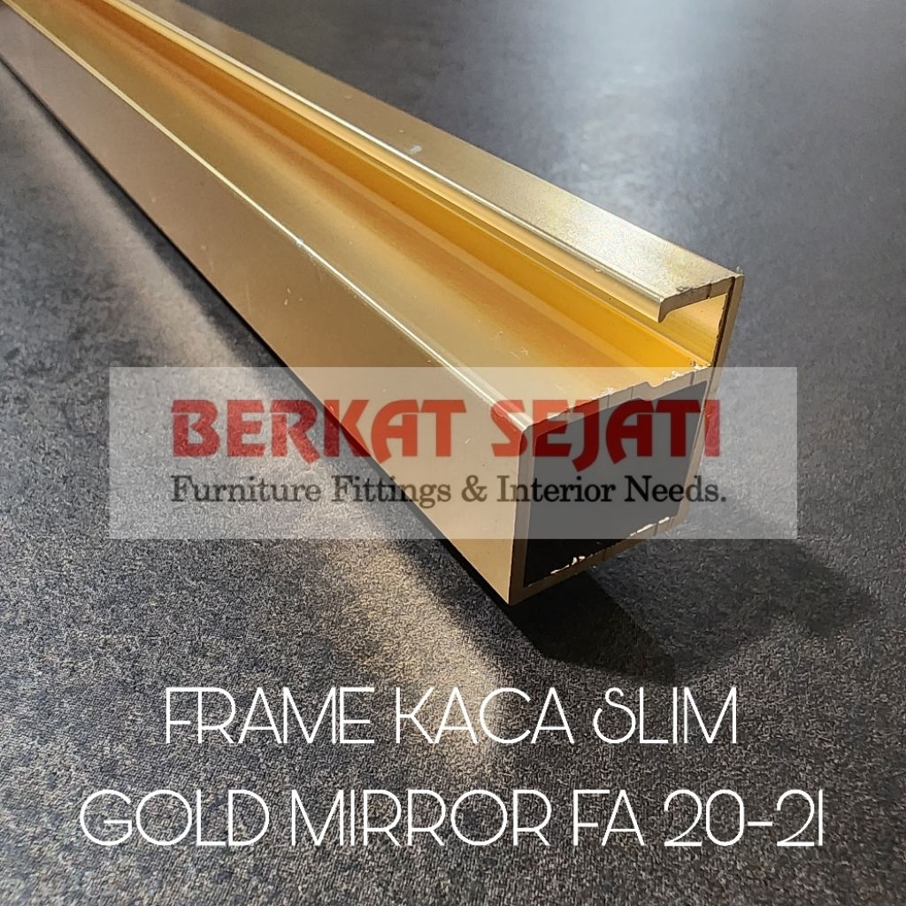 Jual FA 20-21 GOLD MIRROR - Frame Kaca Aluminium Slim Lemari Kitchen ...