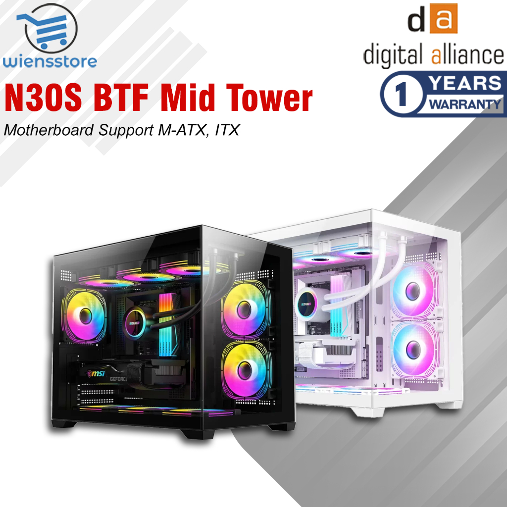 Jual Digital alliance N30S BTF Mid Tower Casing Computer Black – White ...