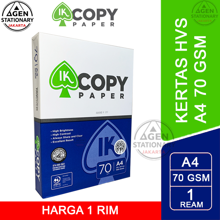 Jual Kertas HVS A4 70 GR IK Copy Paper By Pindo Deli Print 1 RIM Kertas ...