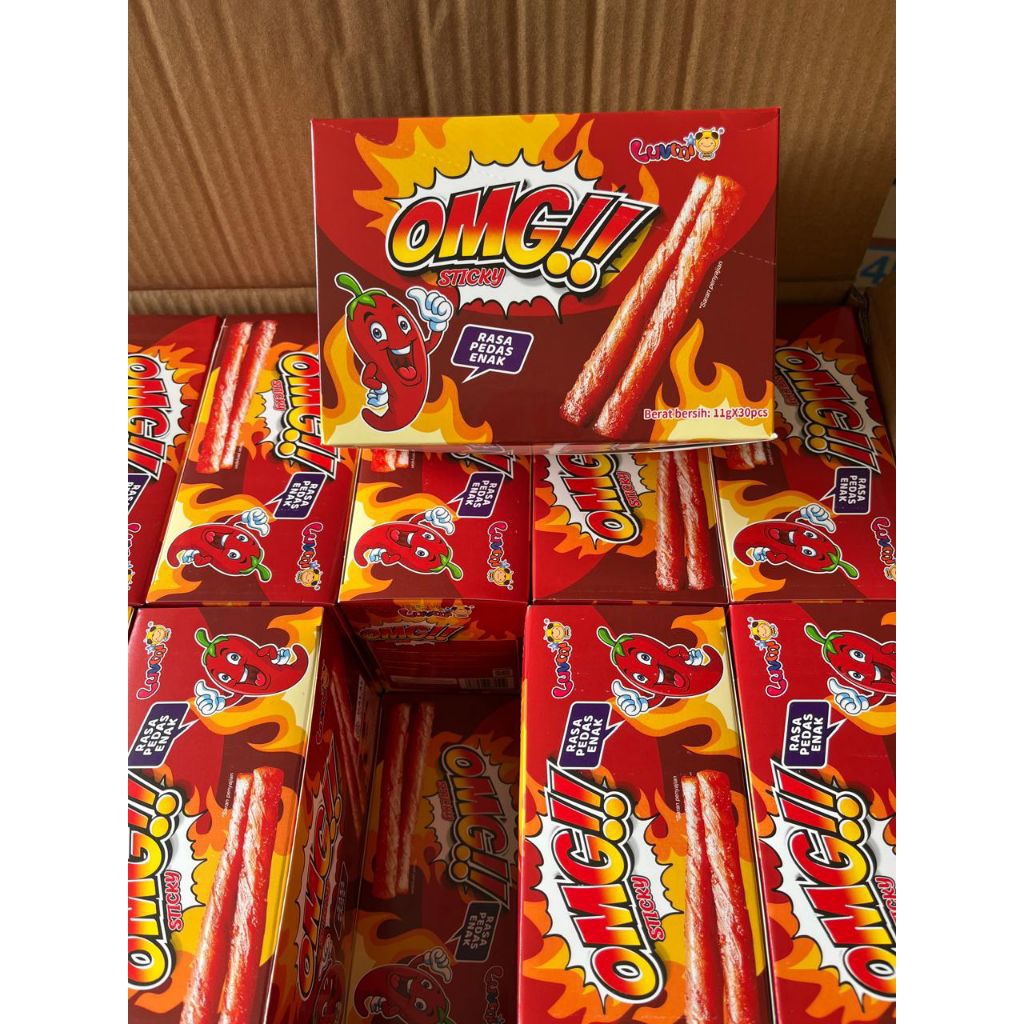 Jual LUVMI OMG Sticky / Bean Strip Spicy 1 box isi 30pcs | Shopee Indonesia