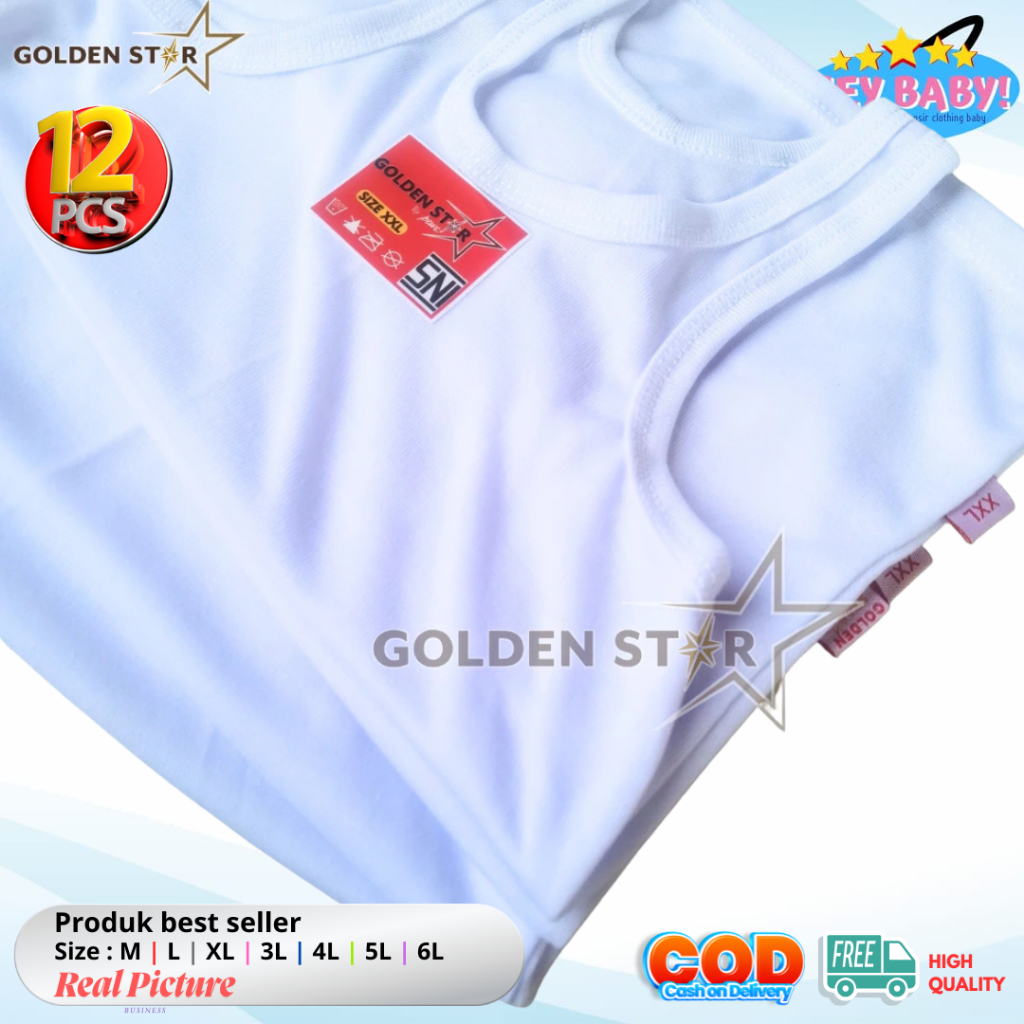 Jual 12 & 6 Pcs Singlet Anak Warna Putih Laki laki dan perempuan - Kaos ...