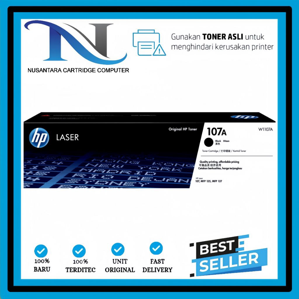 Jual TONER HP 107A W1107A BLACK ORIGINAL | Shopee Indonesia