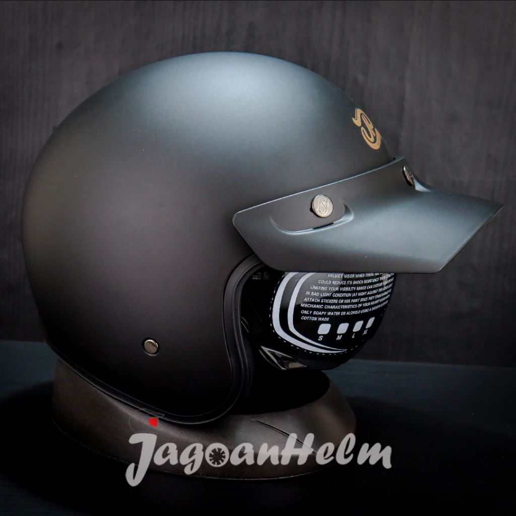 Jual [Second] JPX HELM JP SIGNATURE SO SOLID | BLACK DOFF GOLD | RETRO ...