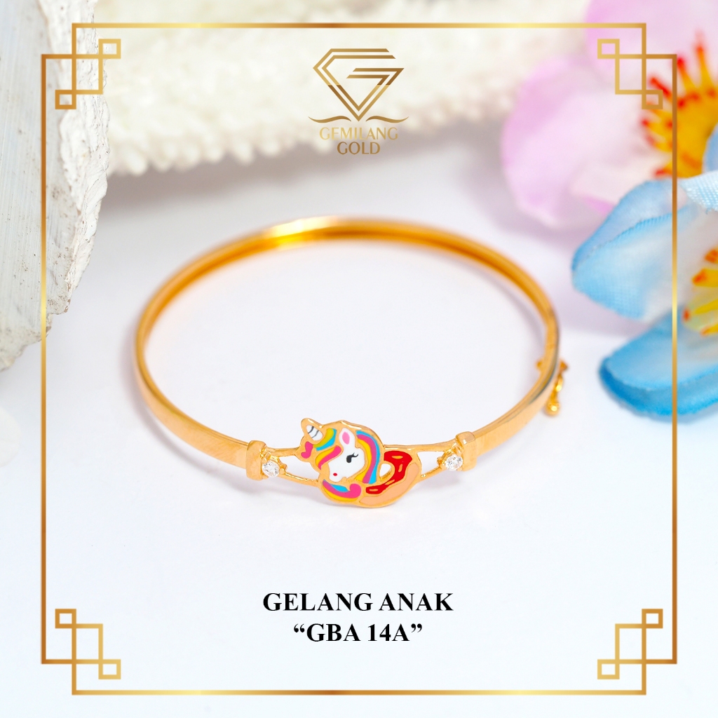 Jual Gelang Bangle Anak Karakter Lucu Emas Kadar 8k & 16k - Toko Emas ...