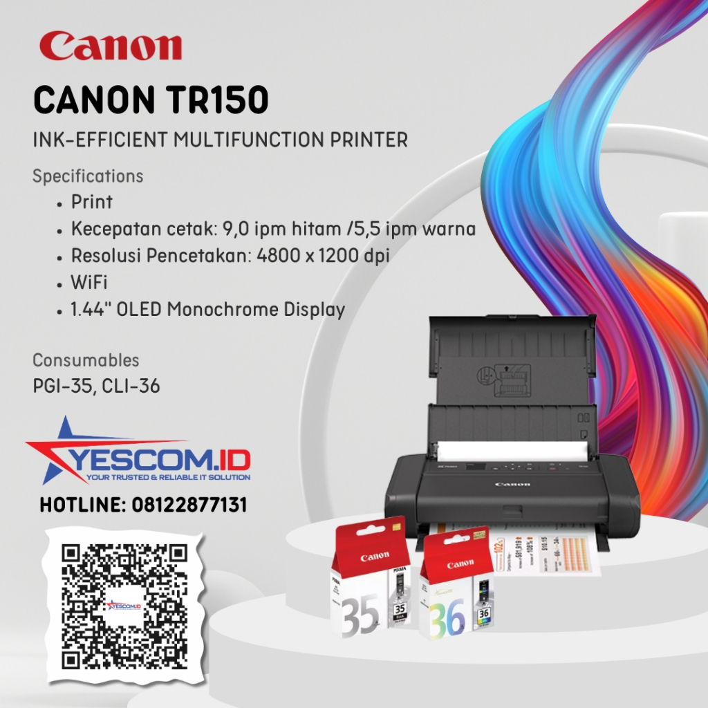 Jual Printer CANON Inkjet Printer PIXMA TR150 with Battery | Shopee ...