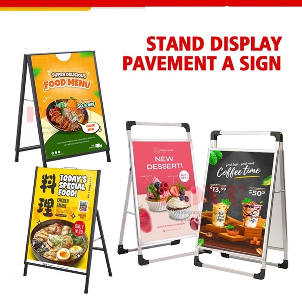 Jual Stand Display Banner Poster Menu Pavement A Sign / Standing banner ...