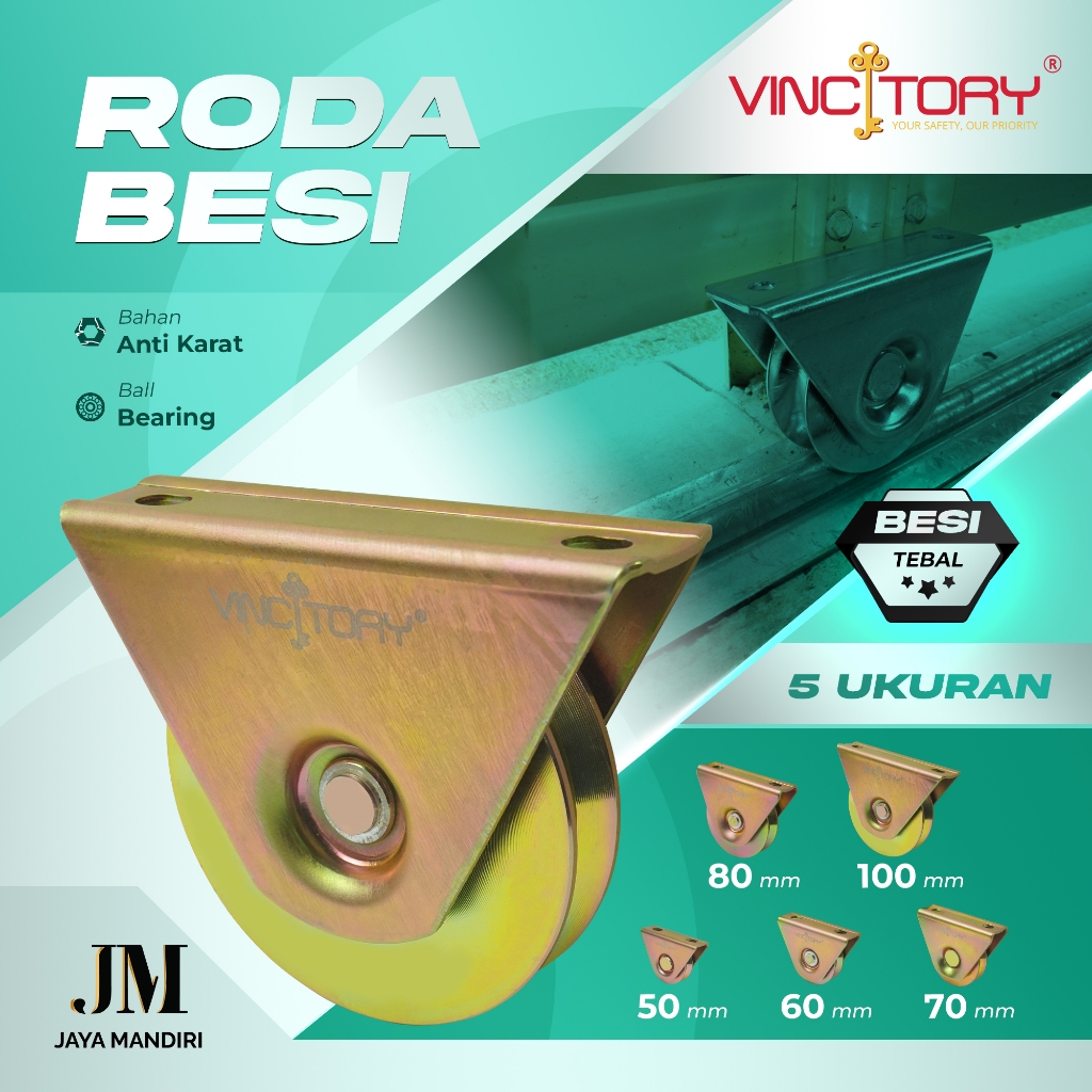 Jual Vincitory Roda Pagar Besi Rel Gerbang Sliding Model U V Ukuran ...