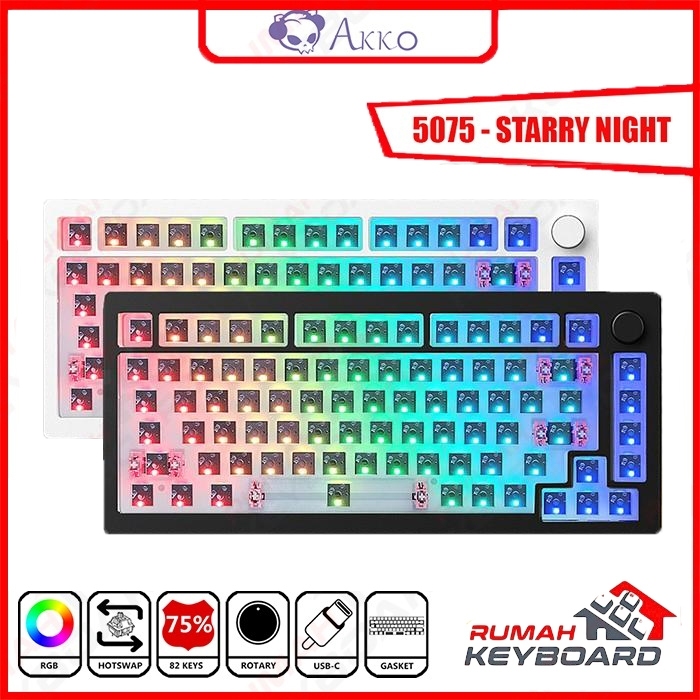 Jual AKKO 5075 - 75% - RGB - Gasket - Barebone - Knob - Mechanical ...