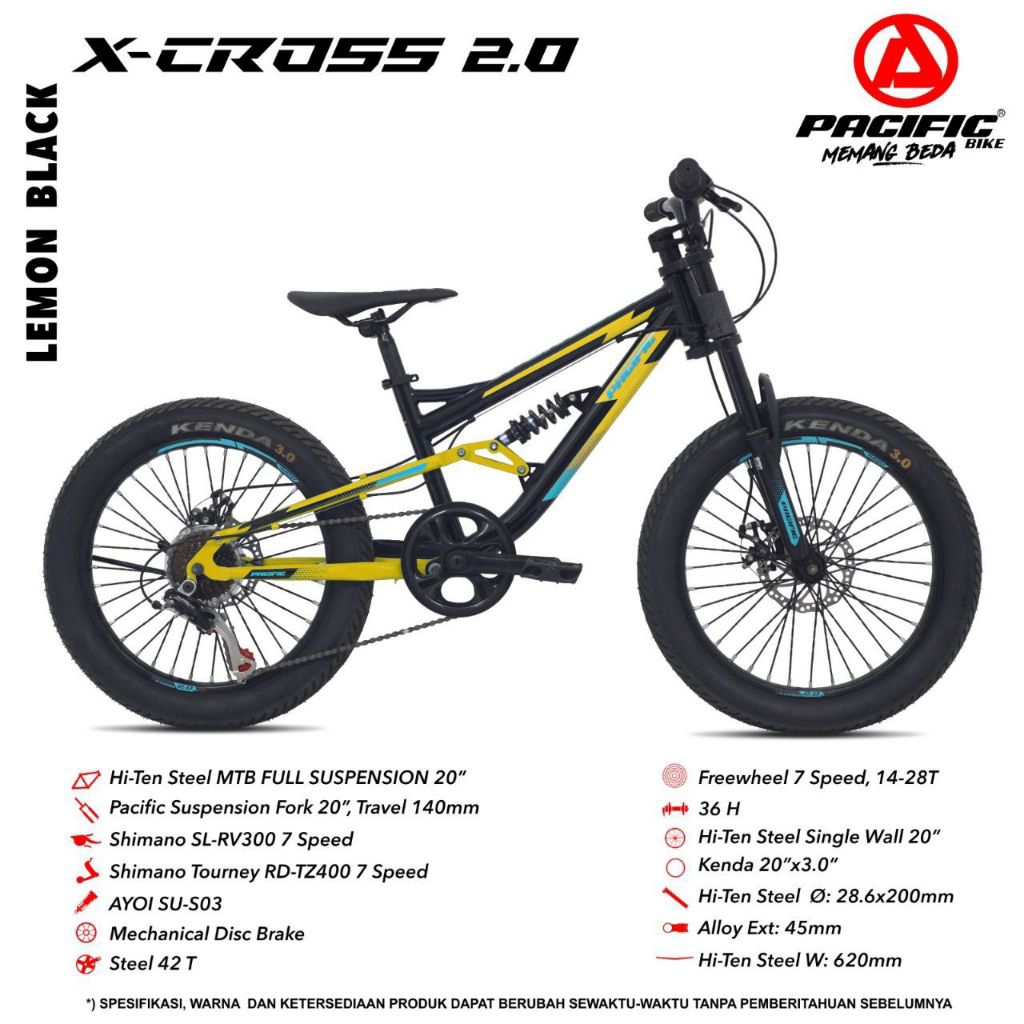 Jual SEPEDA GUNUNG REMAJA 20 INCH PACIFIC X CROSS 2.0 / INVERT SCOUT ...