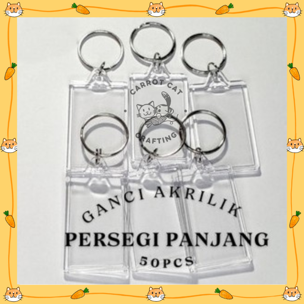 Jual (50pcs) Gantungan Kunci Ganci Persegi Panjang / Akrilik Insert ...