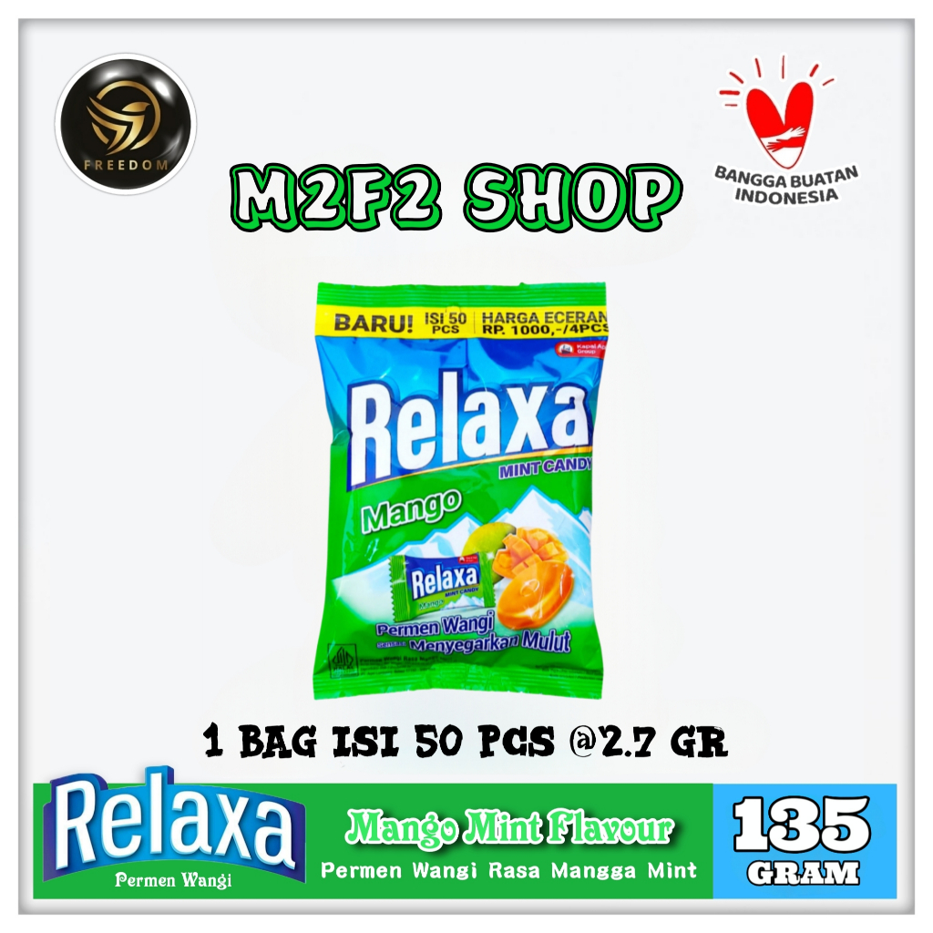 Jual Relaxa Mango Mint Flavor Candy | Permen Mint Rasa Mangga Wangi Segar Bag - 135 gr (Kemasan ...