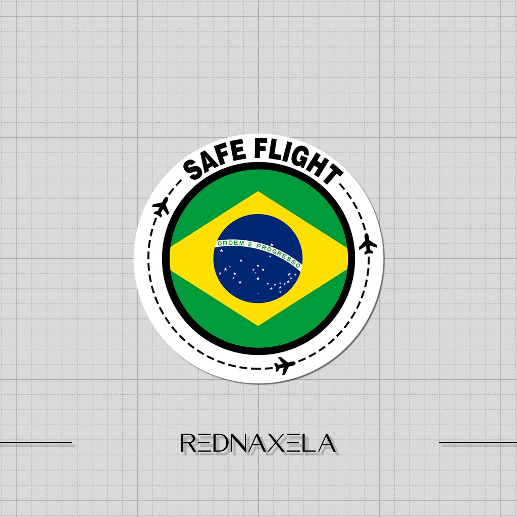 Jual Stiker Vinyl Safe Flight Country Brazil Stiker Koper Outdoor ...