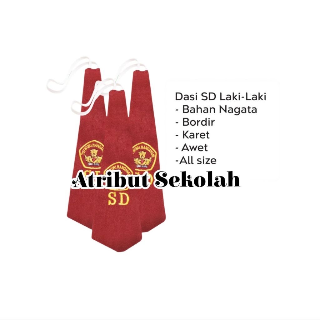 Jual Seragam Sekolah Dasi Sekolah Sd Merah Perempuan & Laki-Laki,Katun ...
