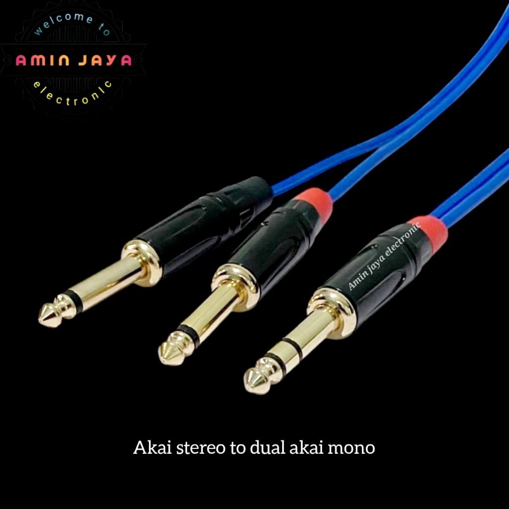 Jual Akai stereo to dual akai mono kabel jack TRS 6,5 to dual TS 6,5 | Shopee Indonesia
