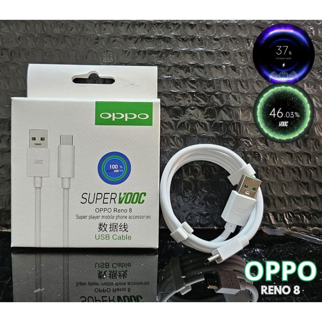 Jual KABEL DATA OPPO RENO 8 USB TO MICRO / TIPE C FAST CHARGING VOOC ...